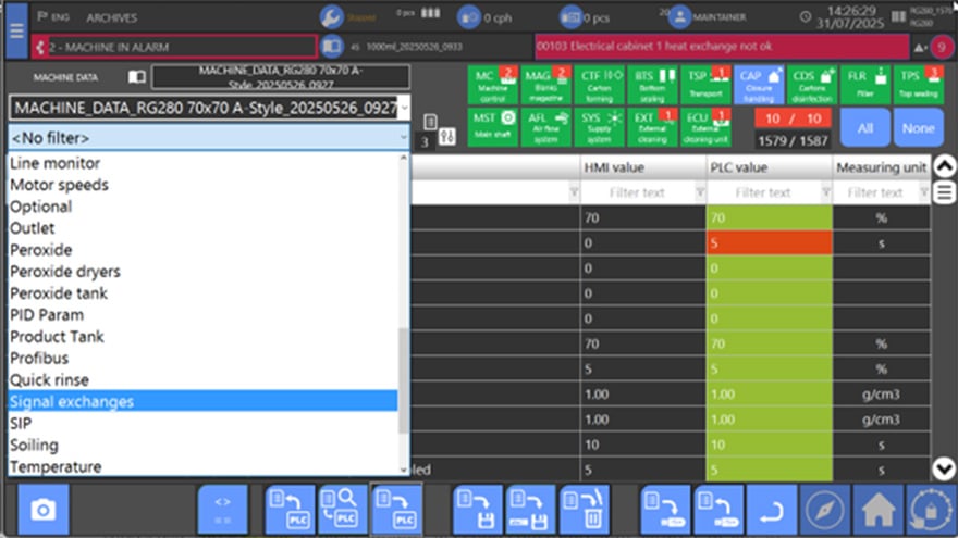 Intuitive HMIs for Galdi’s digital filling machines